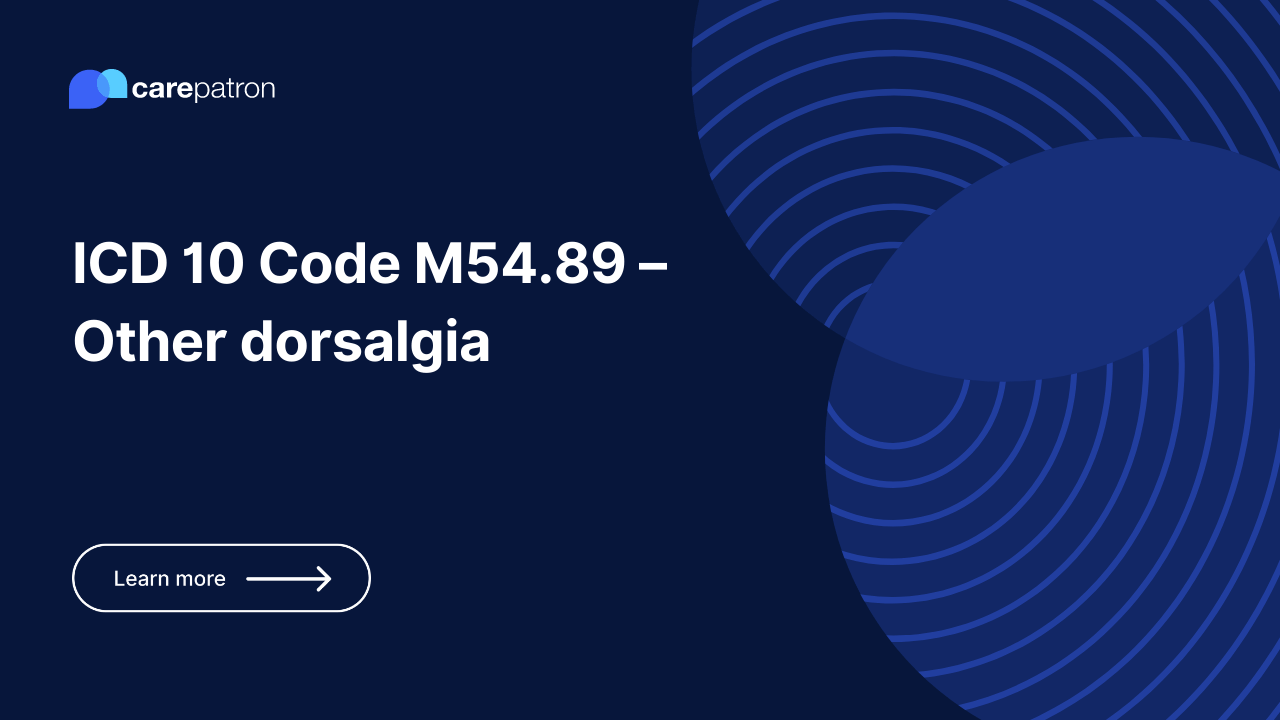 M54 89 Other Dorsalgia ICD 10 CM M54 89 Other Dorsalgia ICD 10 CM